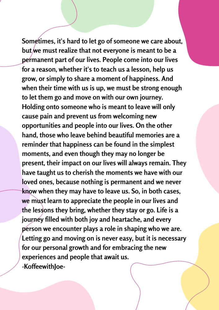 Letting go people – Koffee with Joe